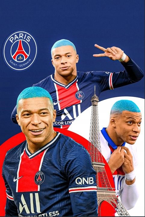 Naklejki na ścianę Naklejka Kylian Mbappe PSG Paris Saint-Germai 100x70 ...