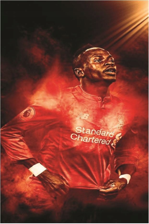 Naklejki na ścianę Naklejka Piłkarski Sadio Mane Liverpool FC 60x90 cm ...