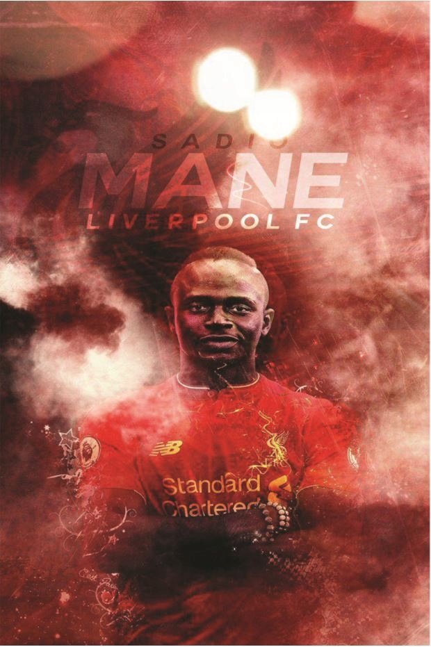 Naklejki na ścianę Naklejka Piłkarski Sadio Mane Liverpool FC 60x90 cm ...