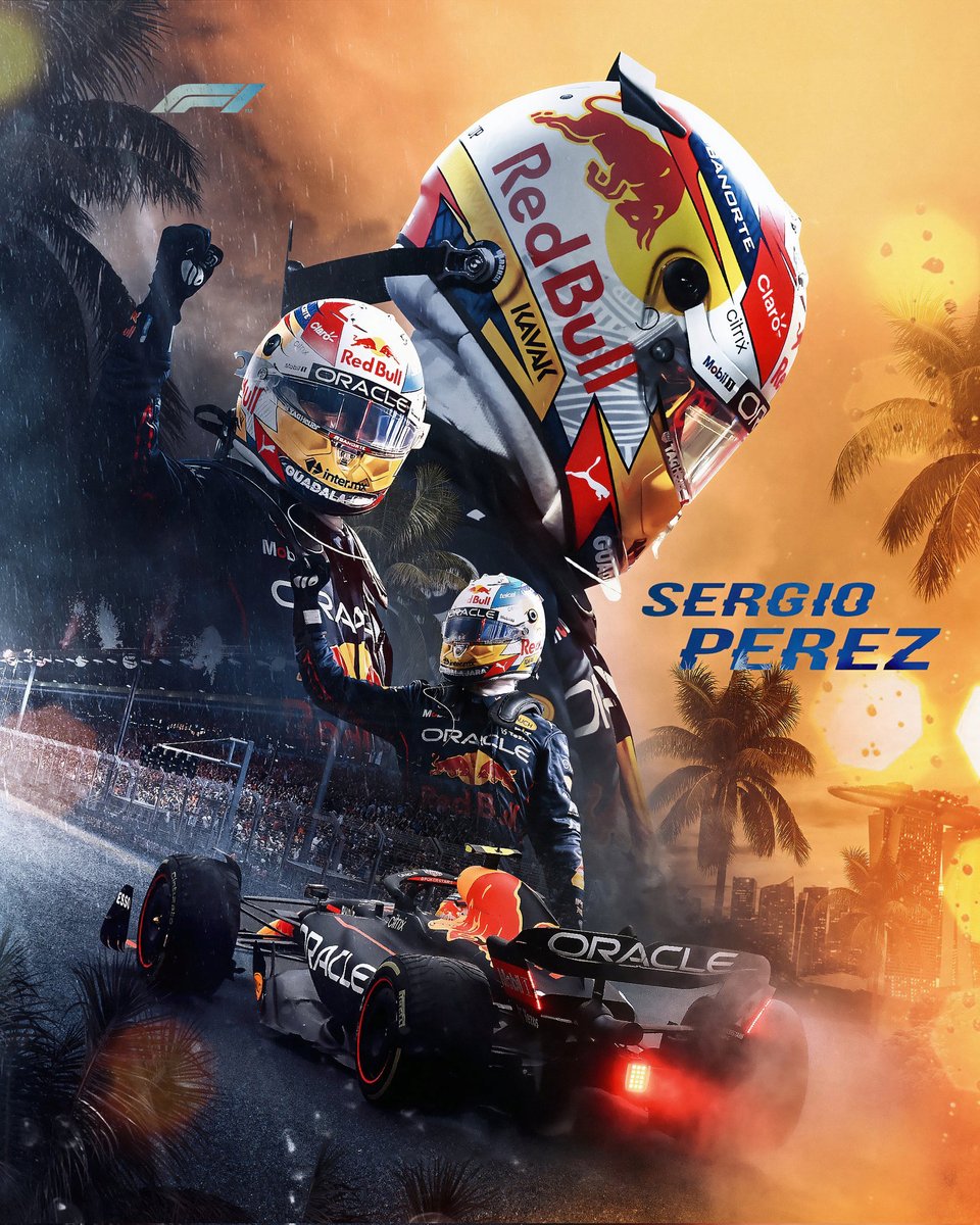 Naklejki na ścianę Naklejka Sergio Perez Formula 1 Red Bull 40x30 cm ...