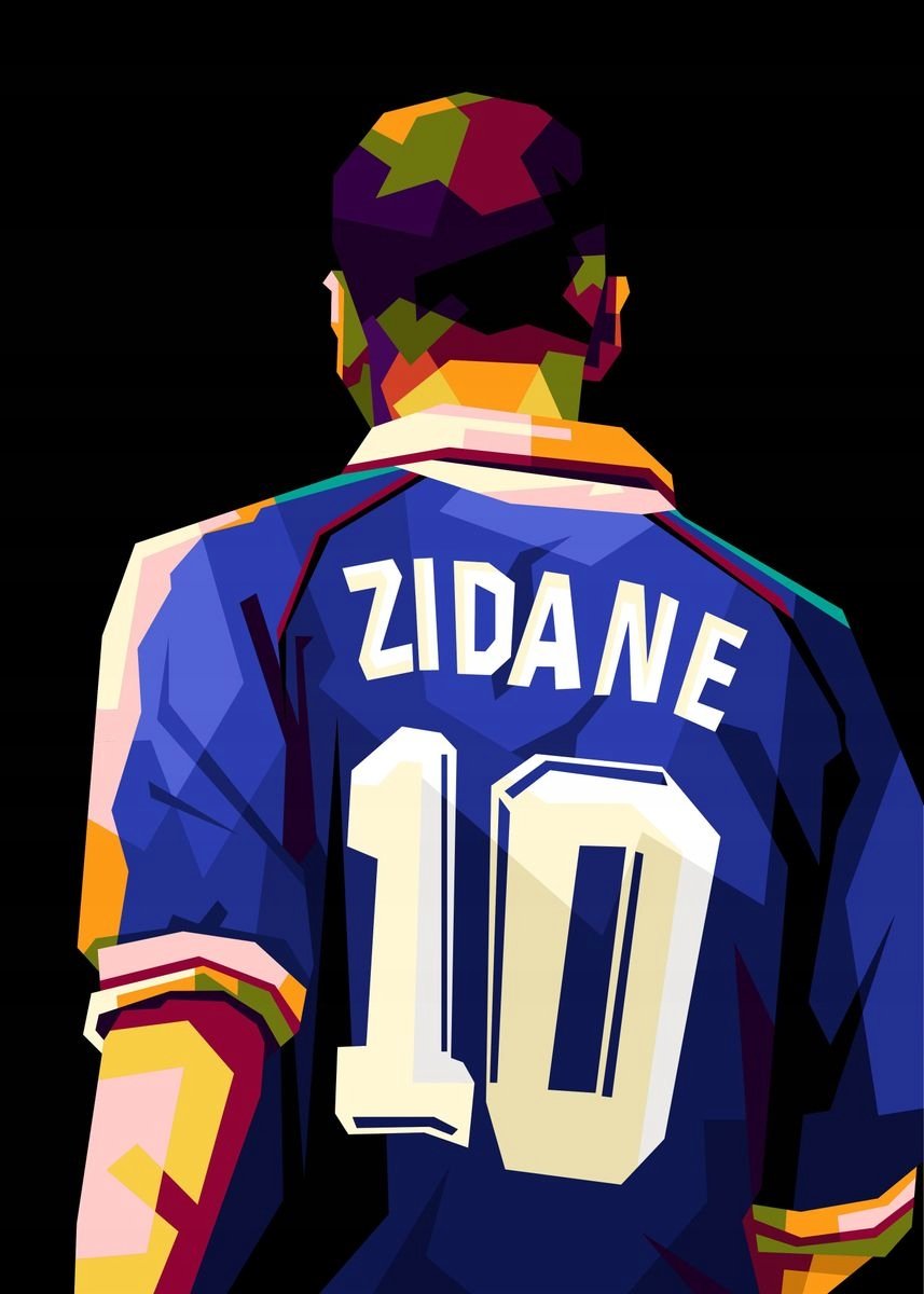 Naklejki na ścianę Naklejka Zinedine Zidane 70x50 cm - Atram | Sklep ...