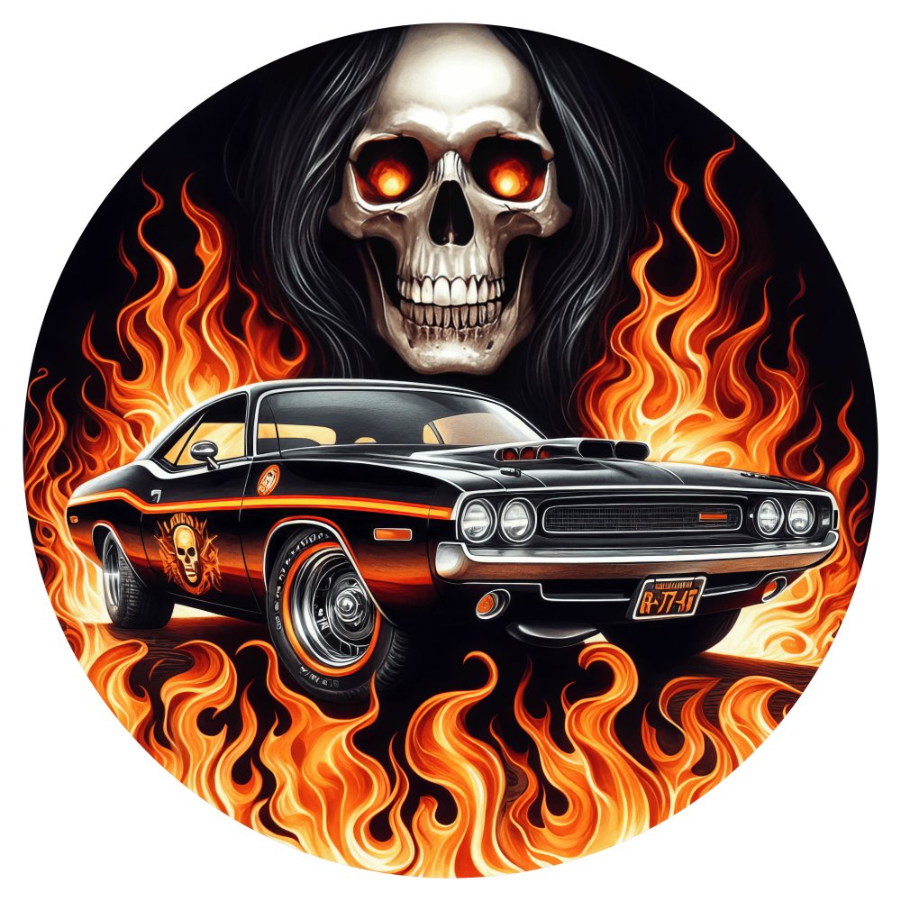 Naklejki na ścianę okrągła auto samochód Dodge challnger muscle car DWN ...