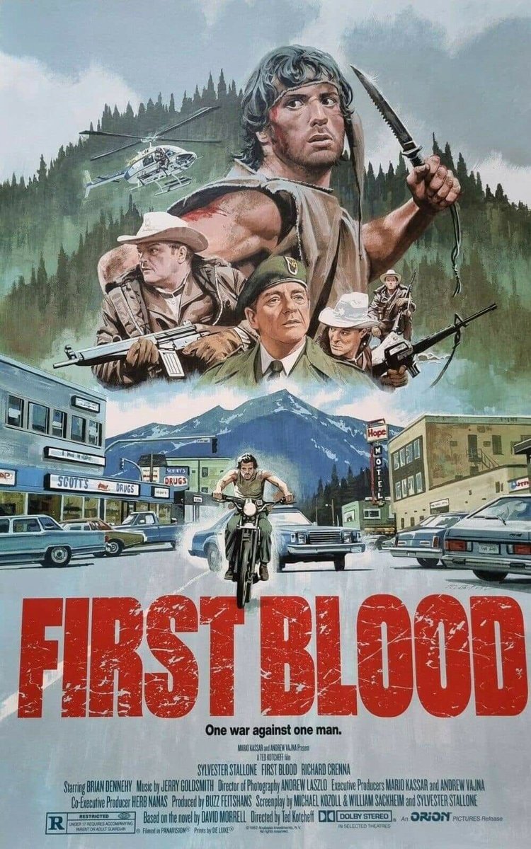 Naklejki na ścianę Rambo First Blood Vintage Retro Art 90x60 - Atram ...