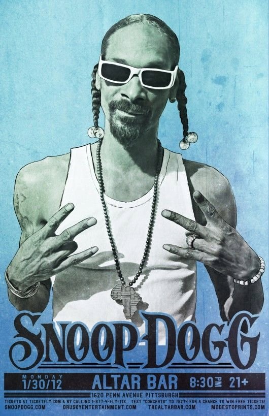Naklejki na ścianę Snoop Dogg Raper Piosenkarz 90x60 Poster - Atram ...