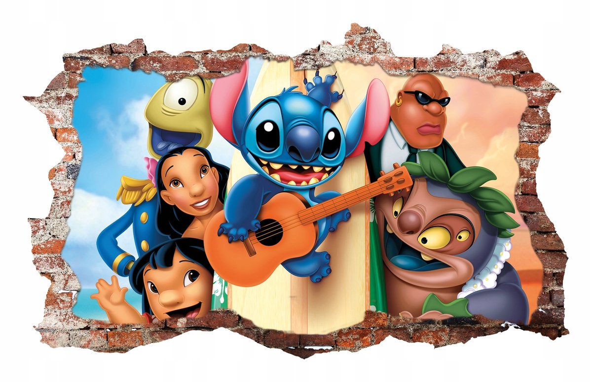 Naklejki na ścianę Stich Stitch DUŻA XXL LILO I STICH Bajka 115x75 cm ...