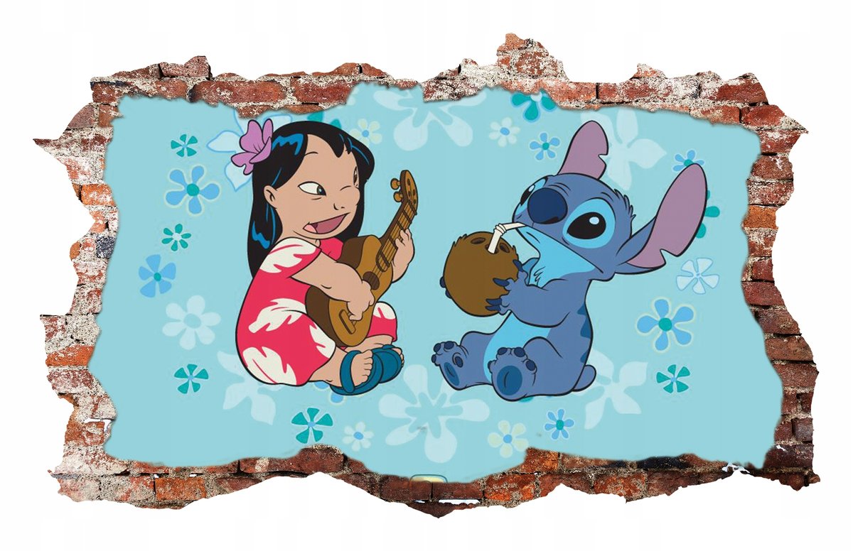 Naklejki na ścianę Stich Stitch DUŻA XXL LILO I STICH Bajka 115x75 cm ...