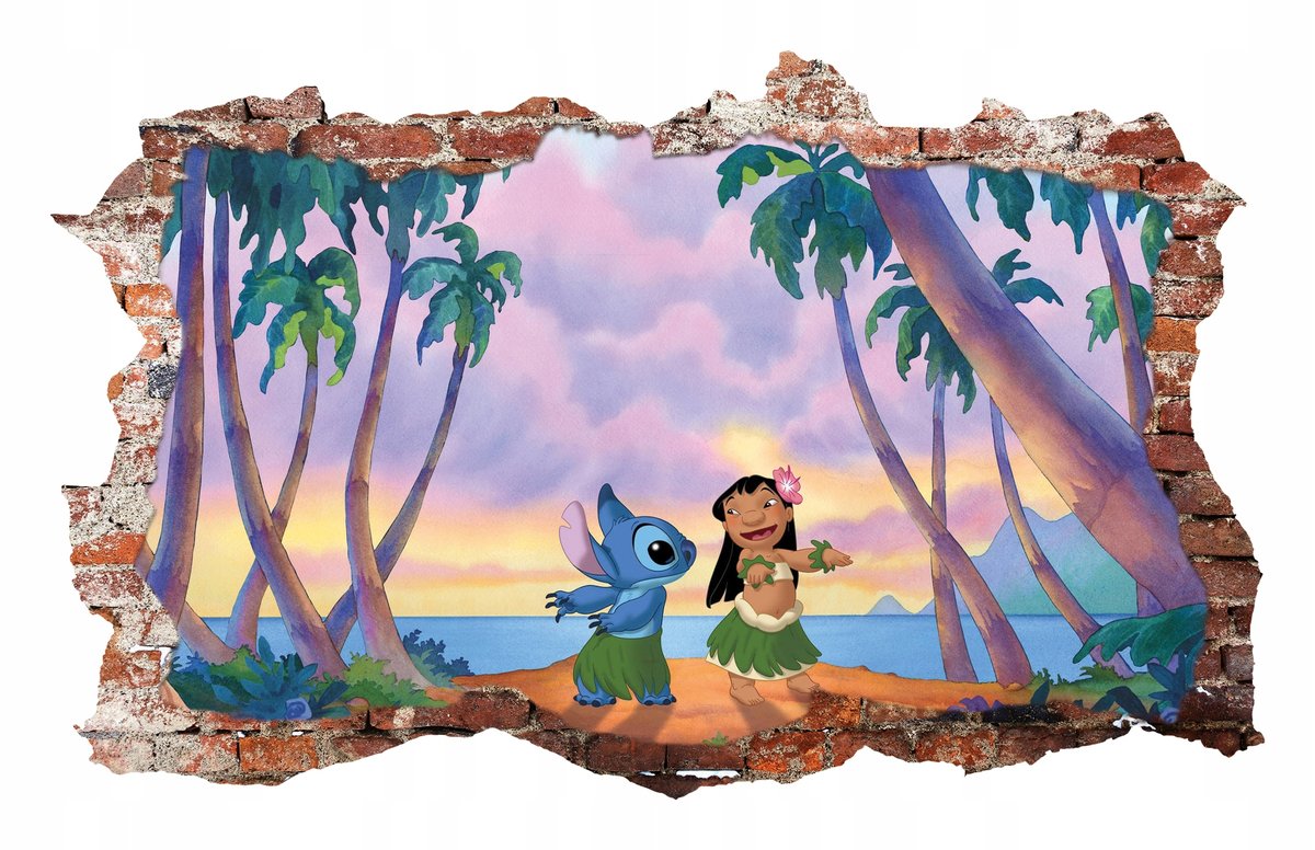 Naklejki na ścianę Stich Stitch DUŻA XXL LILO I STICH Bajka 115x75 cm ...