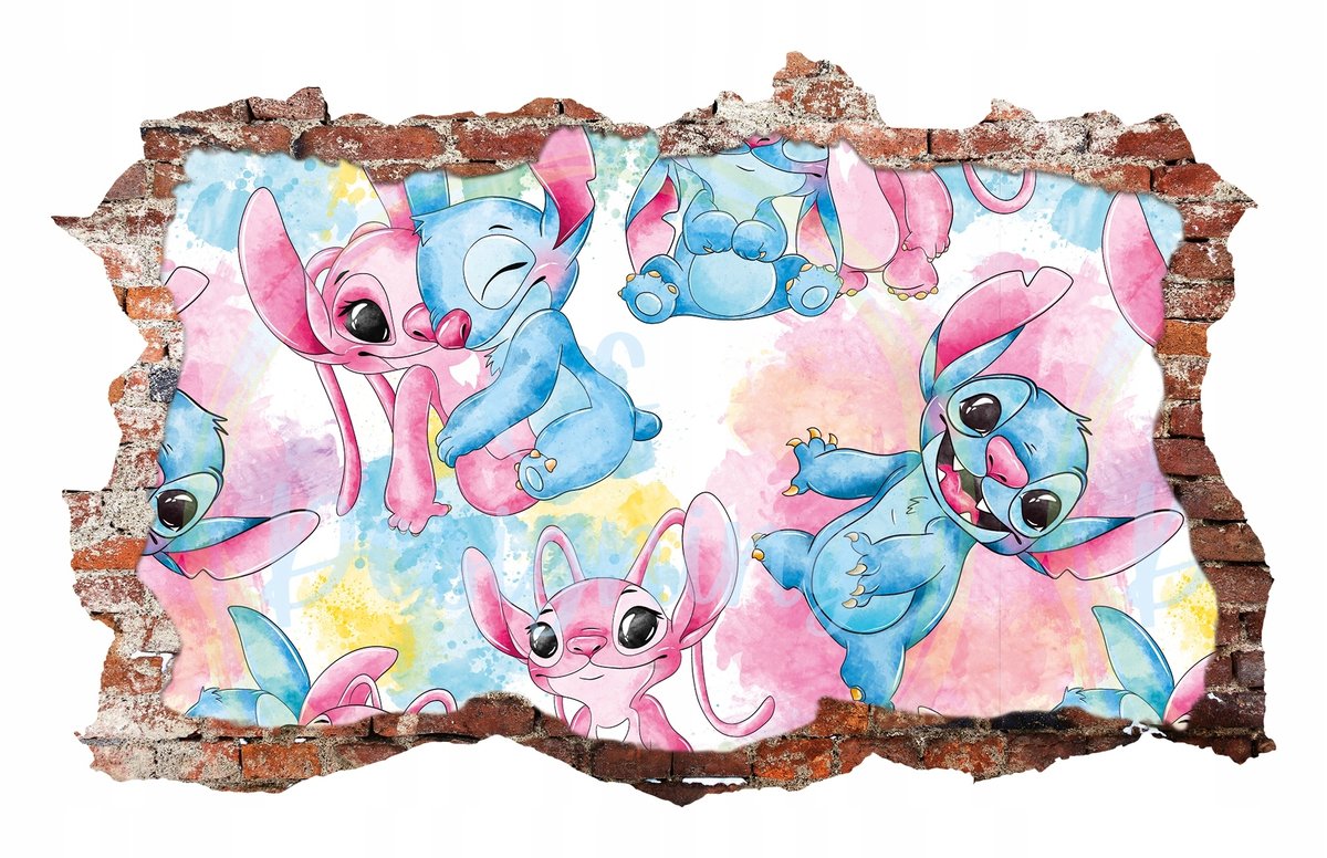 Naklejki na ścianę Stich Stitch DUŻA XXL LILO I STICH Bajka 70x46 cm #9 ...