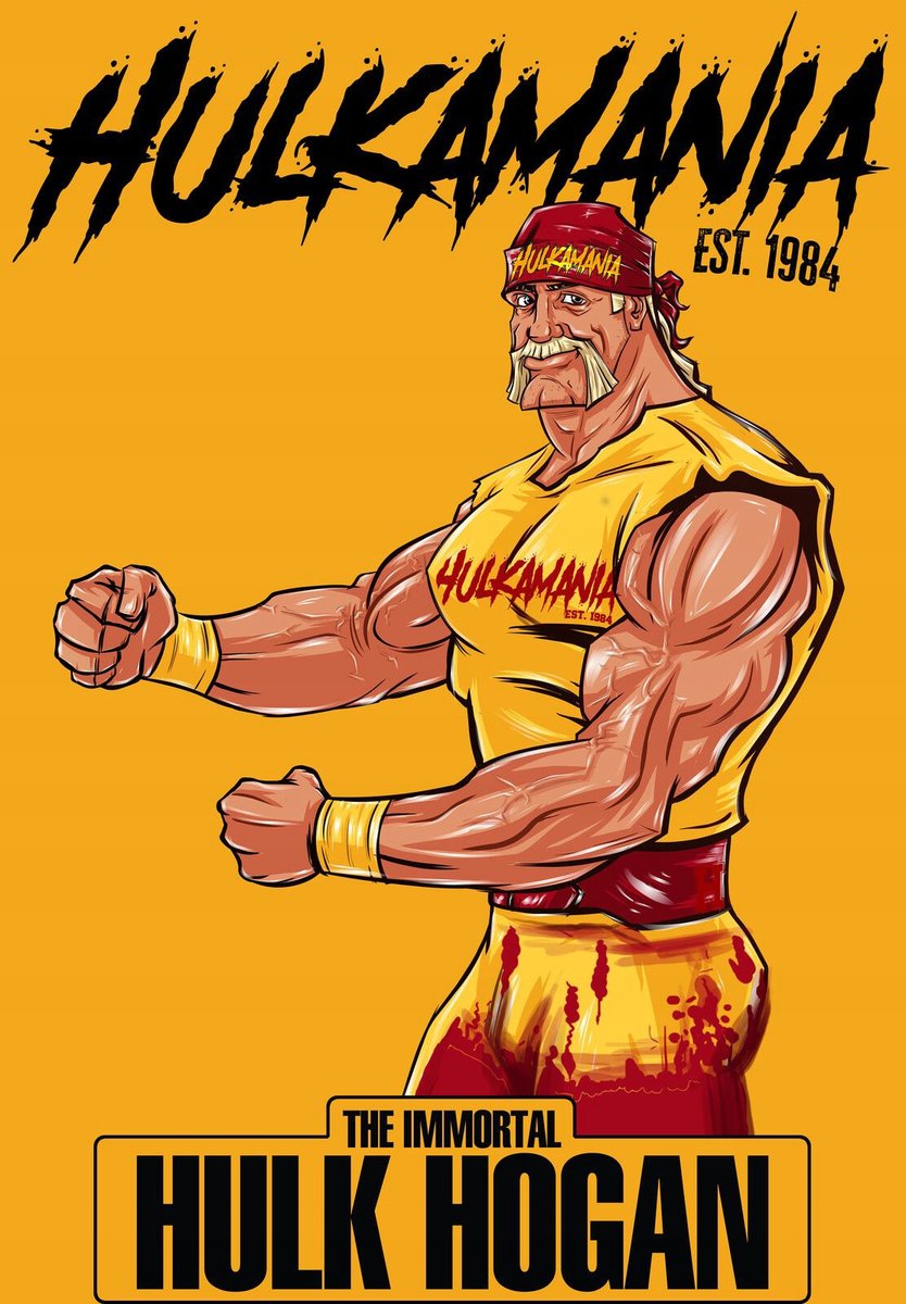 Naklejki na ścianę Vintage Hulk Hogan WWE Wrestling 90x60 cm - Atram | Sklep EMPIK.COM