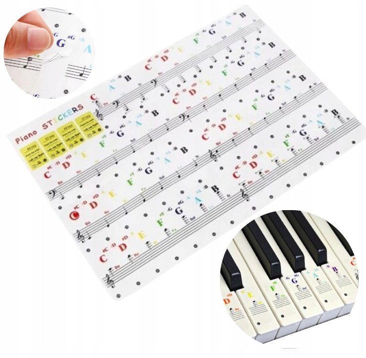 Naklejki Nuty Na Pianino Keyboard Fortepian Klawisze Akordeon Organy ...