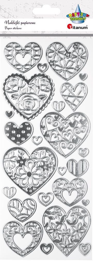 Naklejki Papierowe Srebrne Serca 24 Szt Titanum - Titanum | Sklep EMPIK.COM