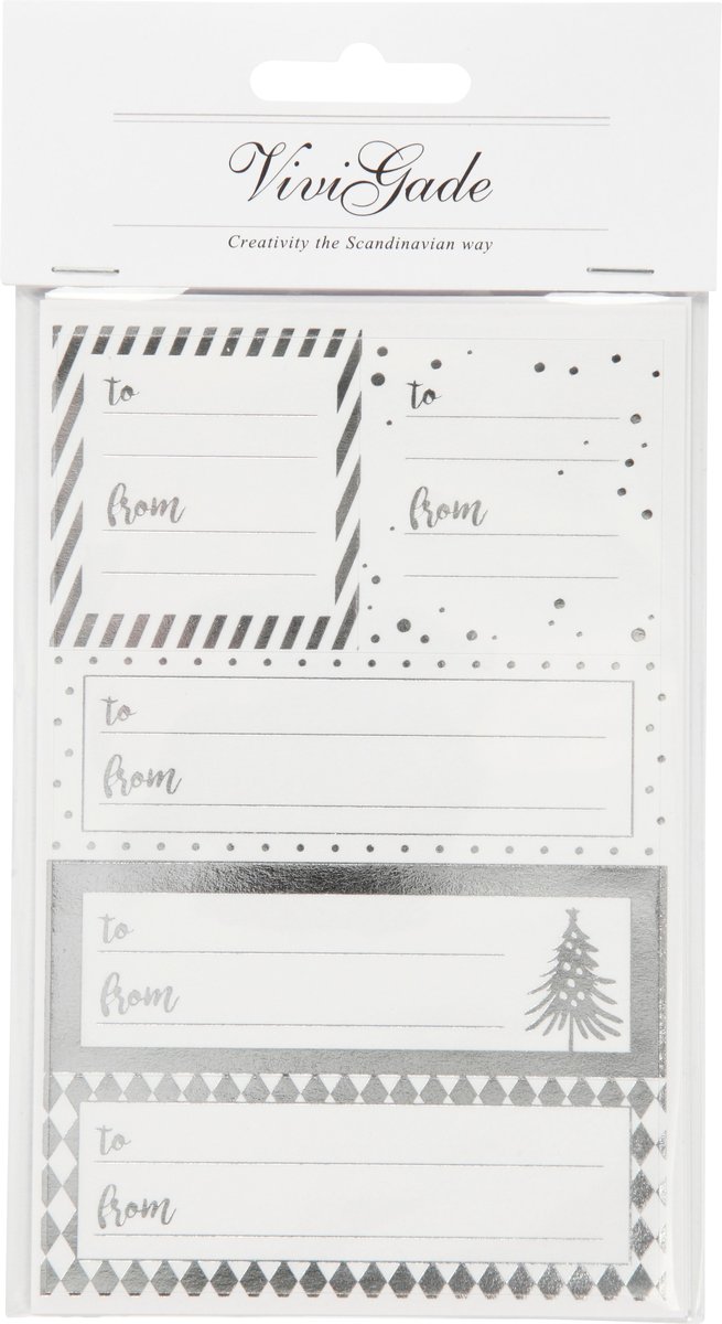 Naklejki Świąteczne Na Prezenty Srebrno Białe Różne Formaty 4 Ark Edycja Limitowana - Happy ...