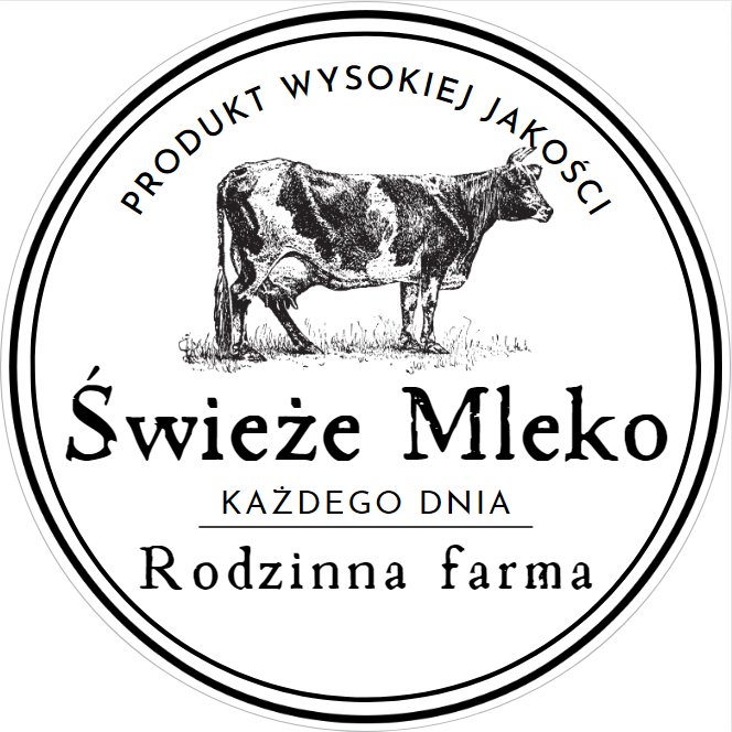 Naklejki ŚWIEŻE MLEKO RODZINNA FARMA 5cm / 60szt. - E-Plumeria | Sklep ...