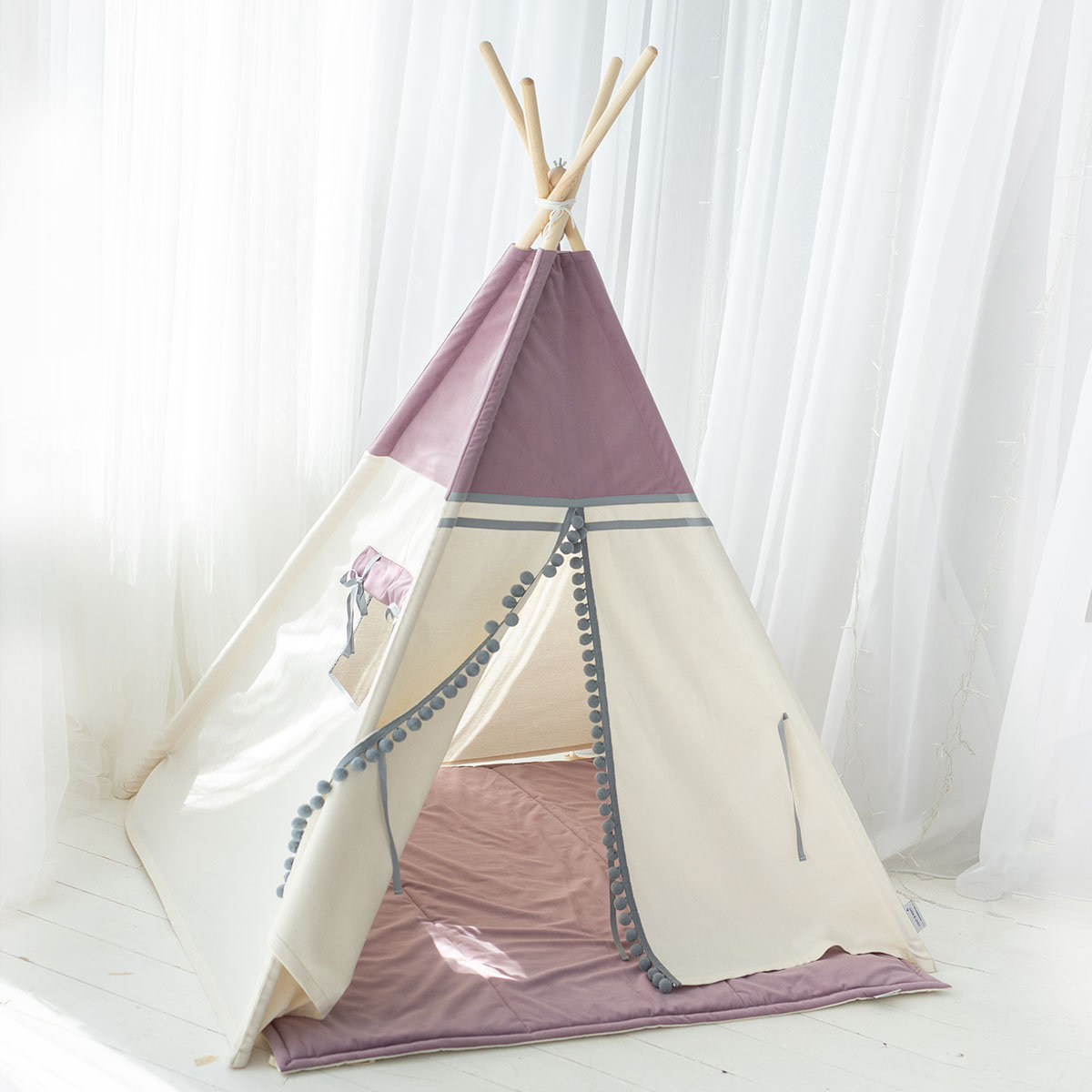 Namiot tipi Velvet Pink z matą - Inna marka | Sklep EMPIK.COM