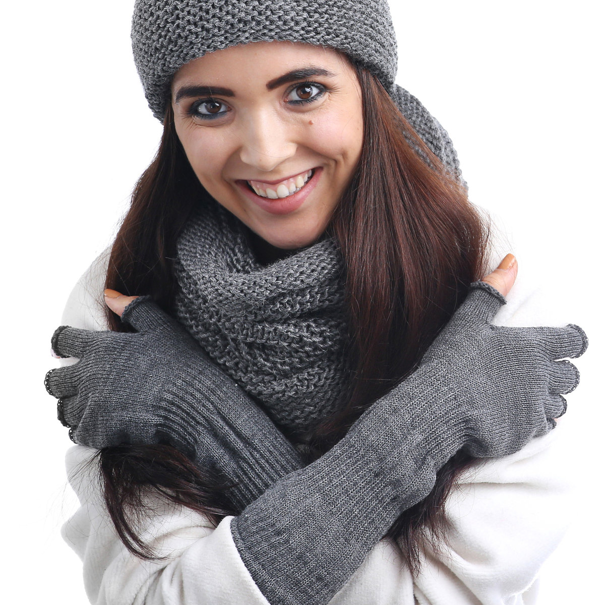 Nandy Długie Mitenki Ciepłe Rękawiczki Bez Palców - Mtnk-Gdtx-Dl-Grafit ...