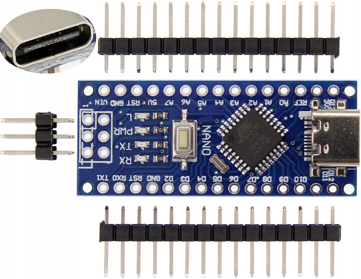NANO 3.0 ATMEGA328 CH340 Kompatybilny z Arduino USB-C Niezlutowany ... NANO 3.0 ATMEGA328 CH340 Kompatybilny z Arduino USB-C Niezlutowany ...
