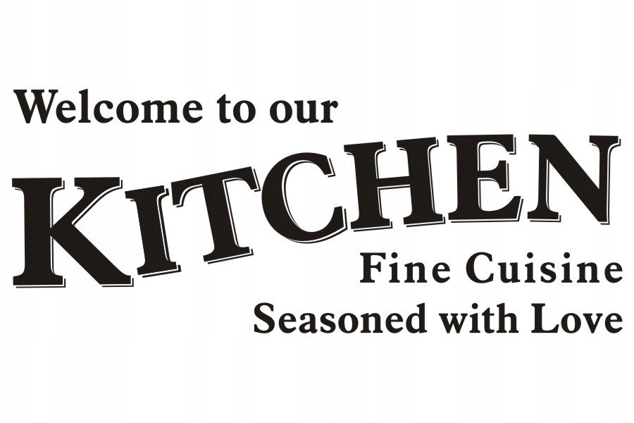 Napis na ścianę naklejka Welcome to our kitchen 31, 240x120 cm ...