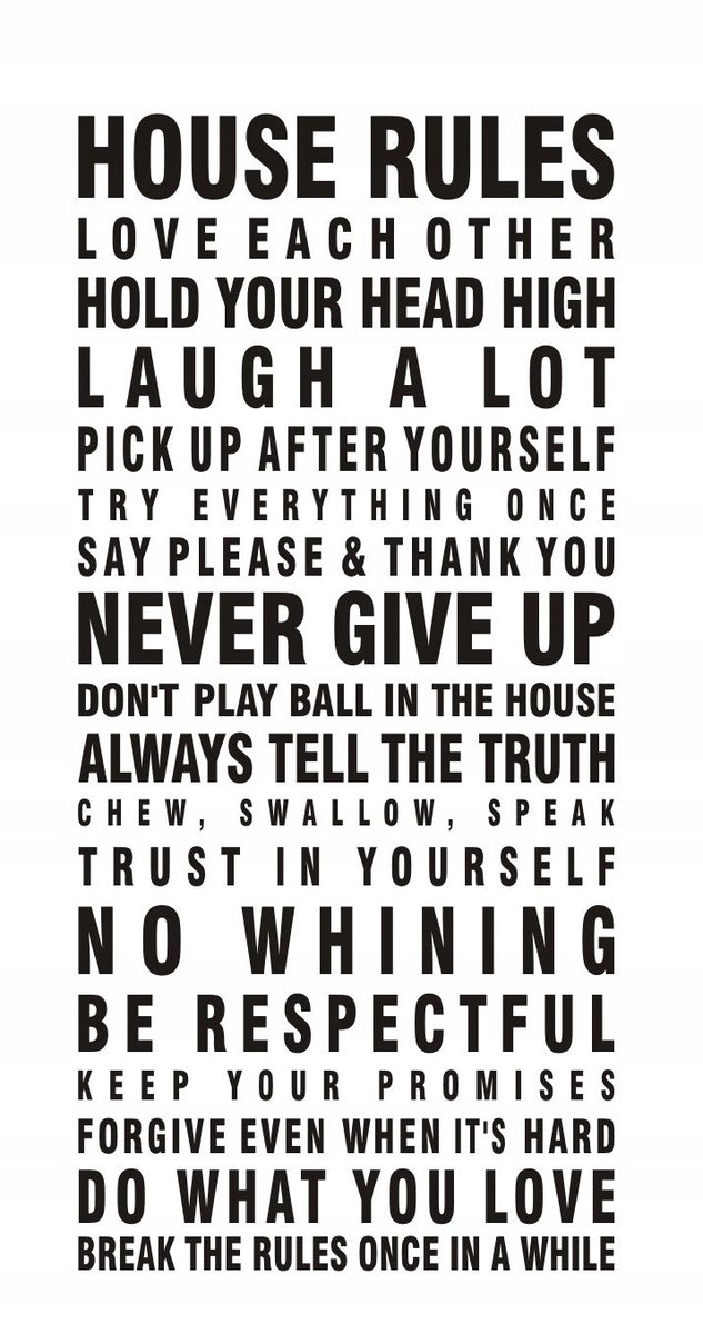 Napis na ścianę naklejka zasady House rules... 14, 200x100 cm ...