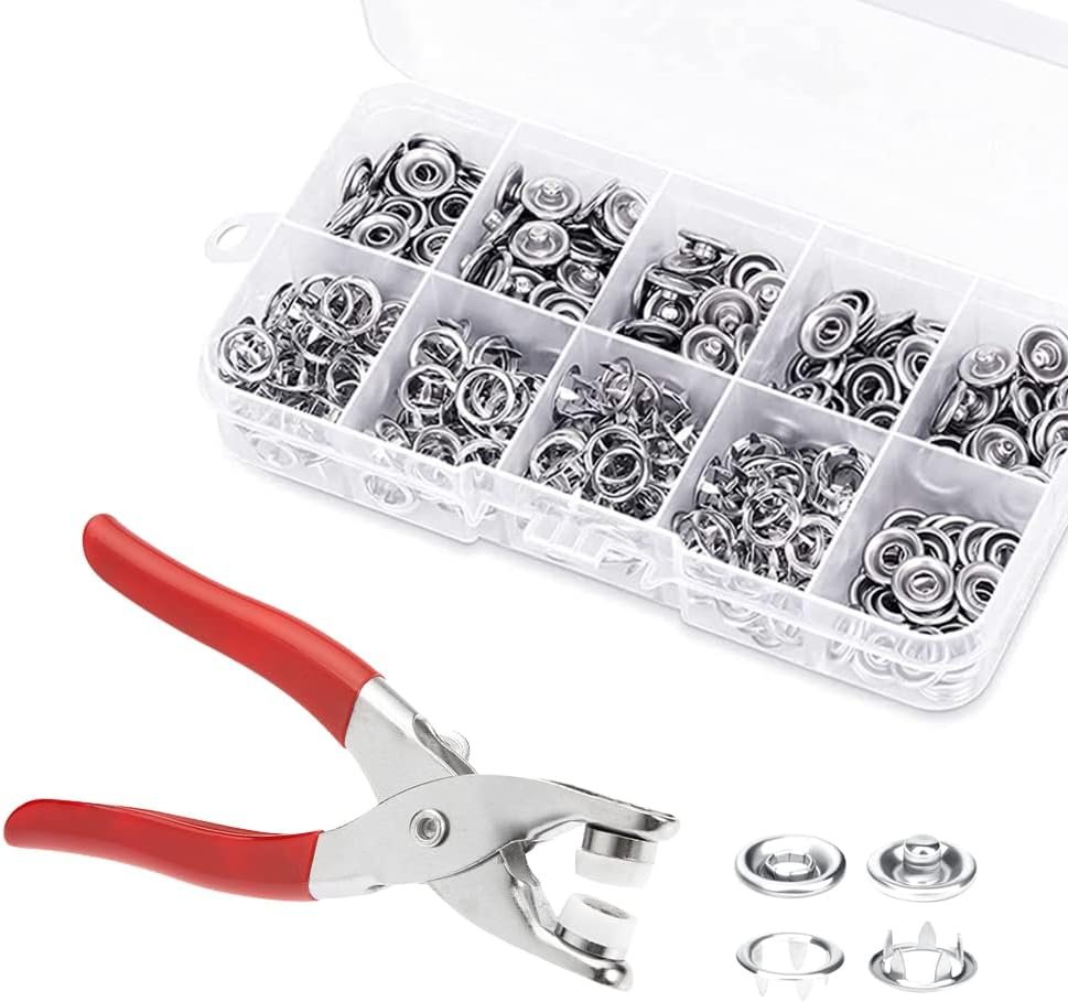 Napownica Szczypce do napów + 150 metalowych zatrzasków napy do ubrań ...