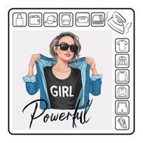 Naprasowanka termo naklejka dziewczyna girl power vogue styl moda 20 ...