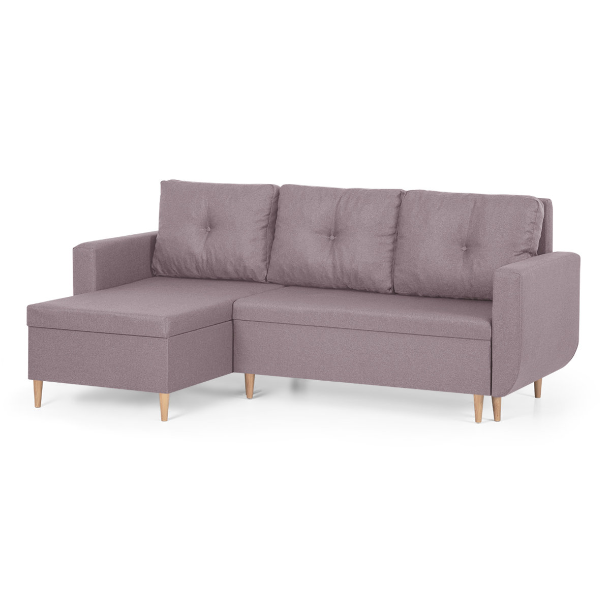 Narożnik kanapa z funkcją spania DORO różowy - wygodniej.pl | Sklep EMPIK.COM