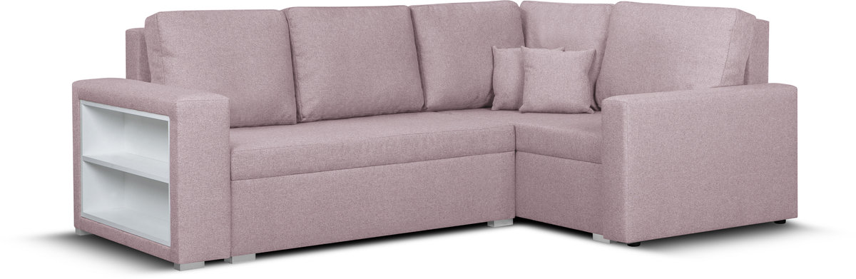 Narożnik kanapa z funkcją spania sprężyny bonell MILO1 różowy - wygodniej.pl | Sklep EMPIK.COM