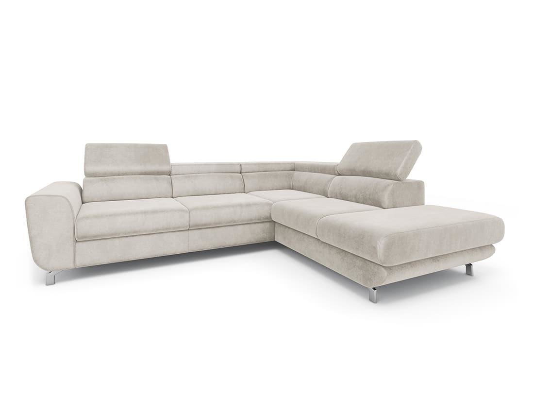 Narożnik Z Funkcją Spania Mario Beige Velvet Prawostronny - Milo Casa ...