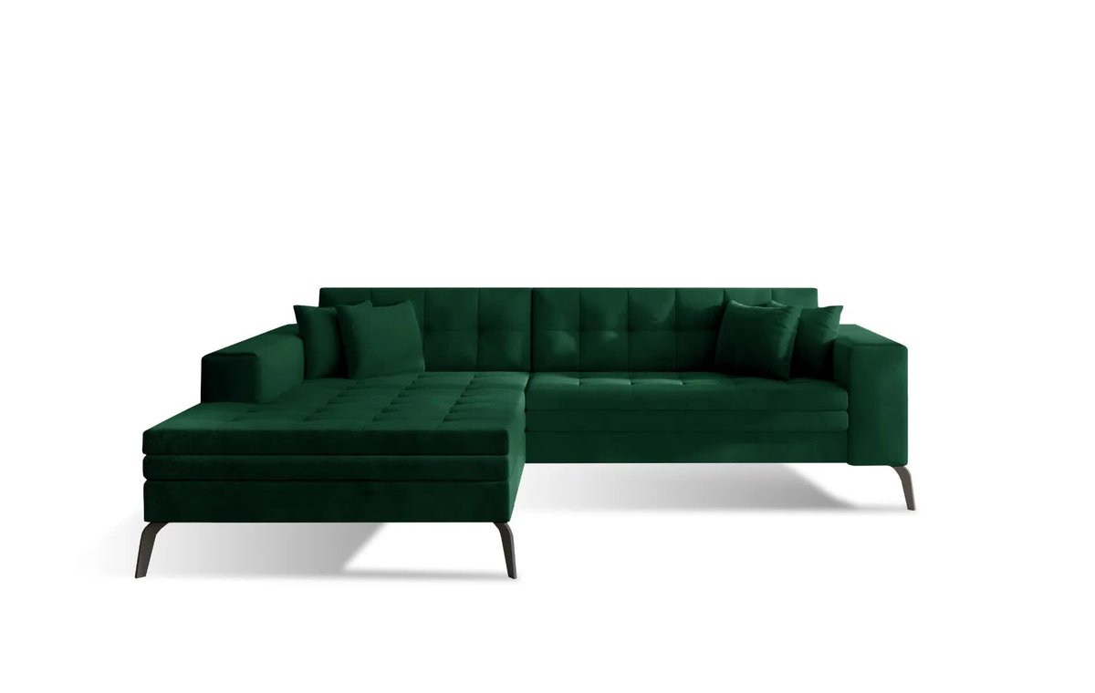 Narożnik z funkcją spania SOLANGE VELVET zielony lewy - ELTAP | Sklep ...