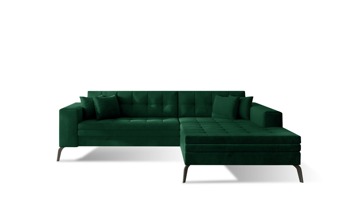 Narożnik z funkcją spania SOLANGE VELVET zielony prawy - ELTAP | Sklep ...