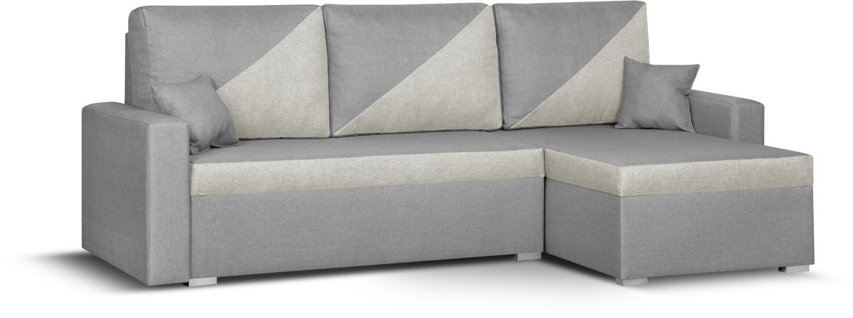 Narożnik z funkcją spania sprężyny bonell ASTO2 szary/kremowy - wygodniej.pl | Sklep EMPIK.COM