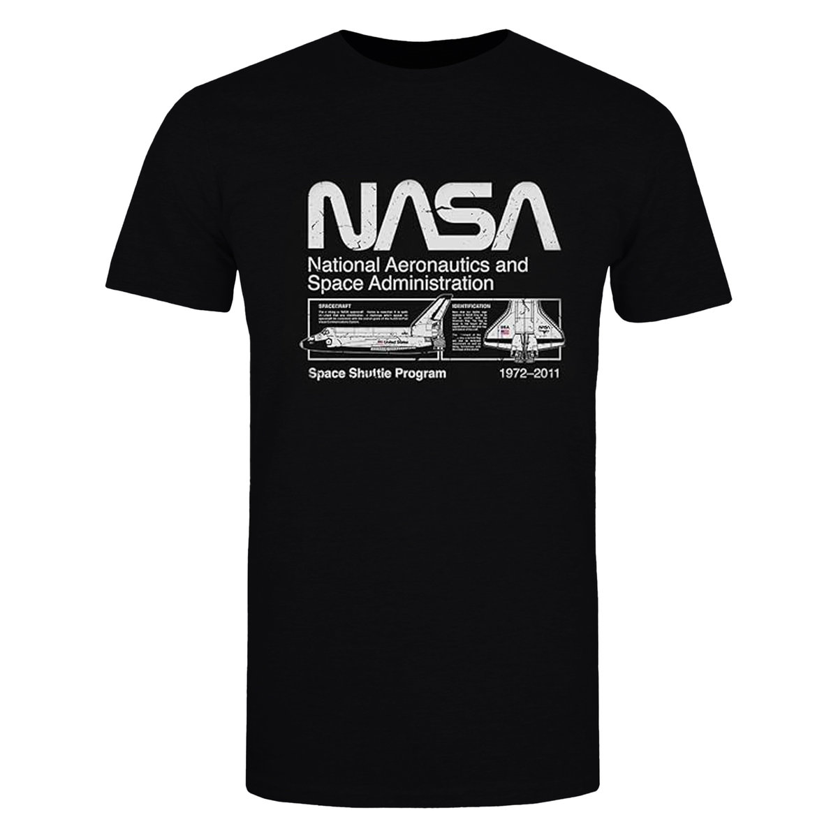 NASA Męska Bawełniana Koszulka Promu Kosmicznego (XL 8,5-9 / Czarny ...