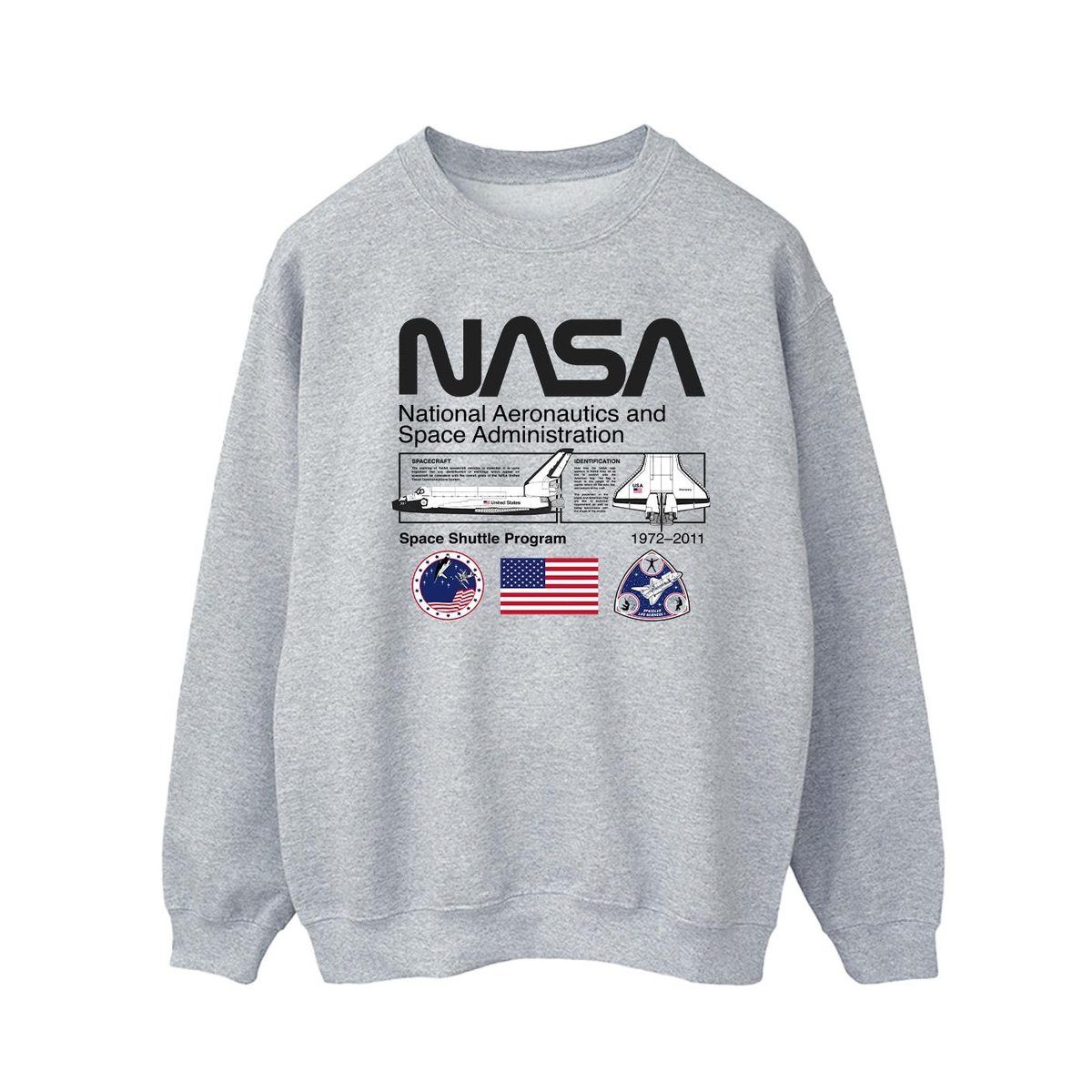 NASA Męska Bluza Space Admin (S (52-55 Cm) / Jasnoszary) - NASA | Moda Sklep EMPIK.COM