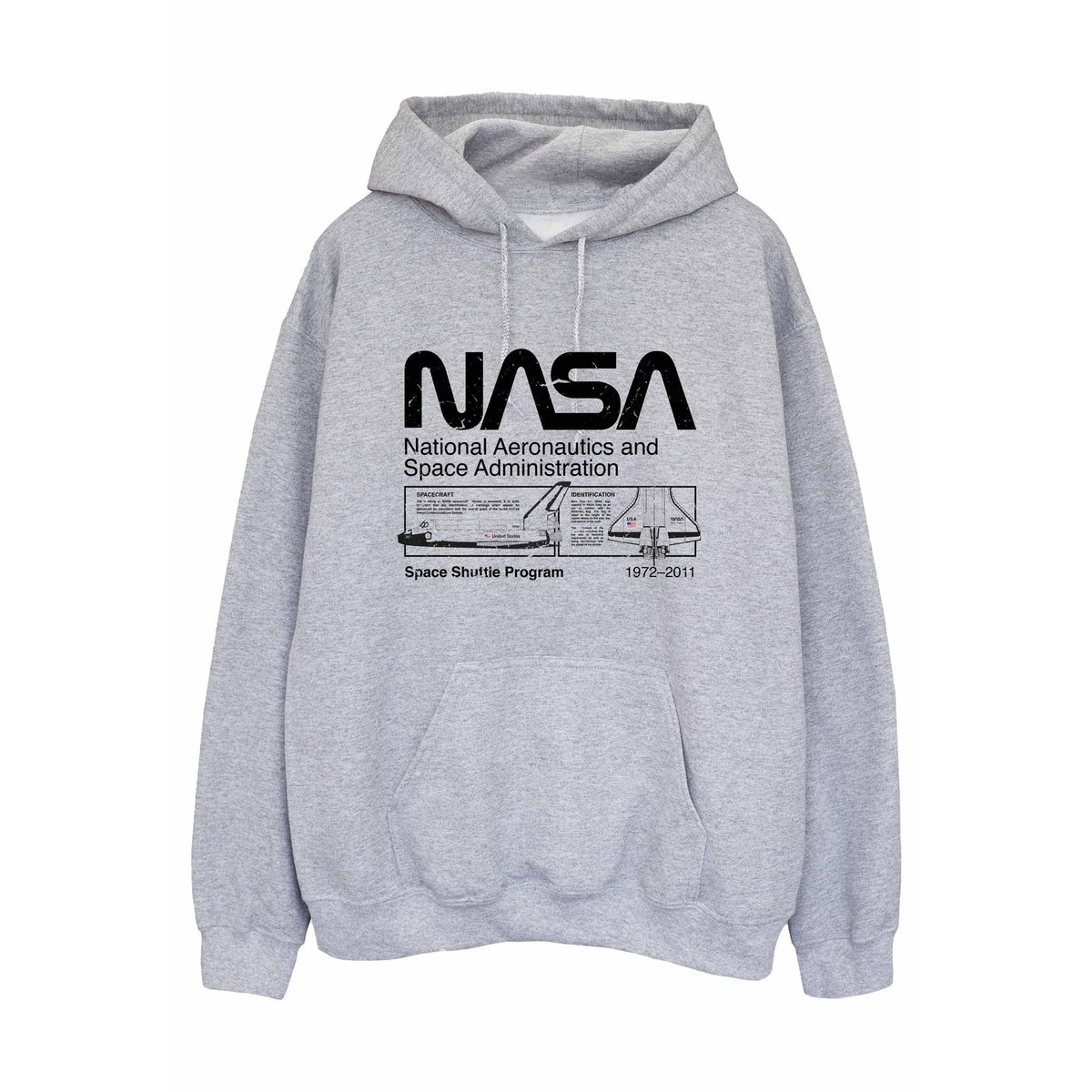 NASA Męska Bluza Z Kapturem Space Shuttle (S (52-55 Cm) / Jasnoszary) - NASA | Moda Sklep EMPIK.COM