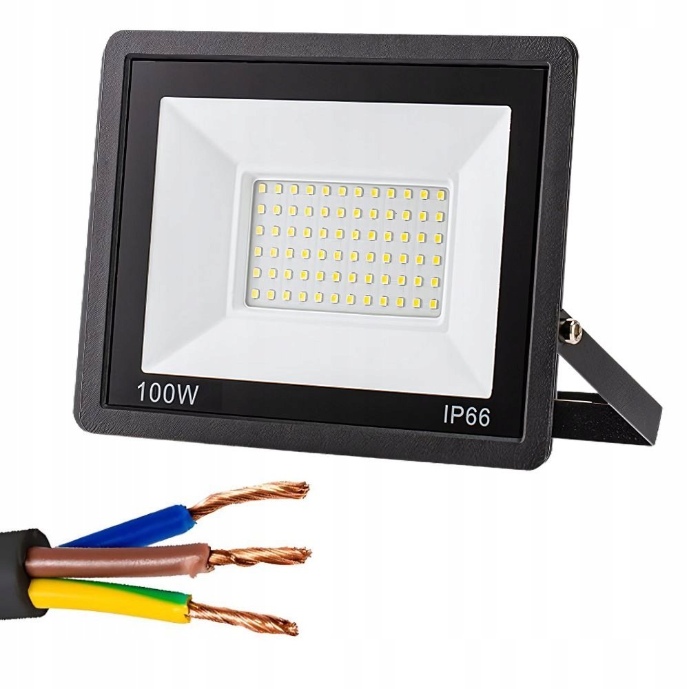 Naświetlacz halogen reflektor led 100w 6000k zewnętrzny wodoodporny ...