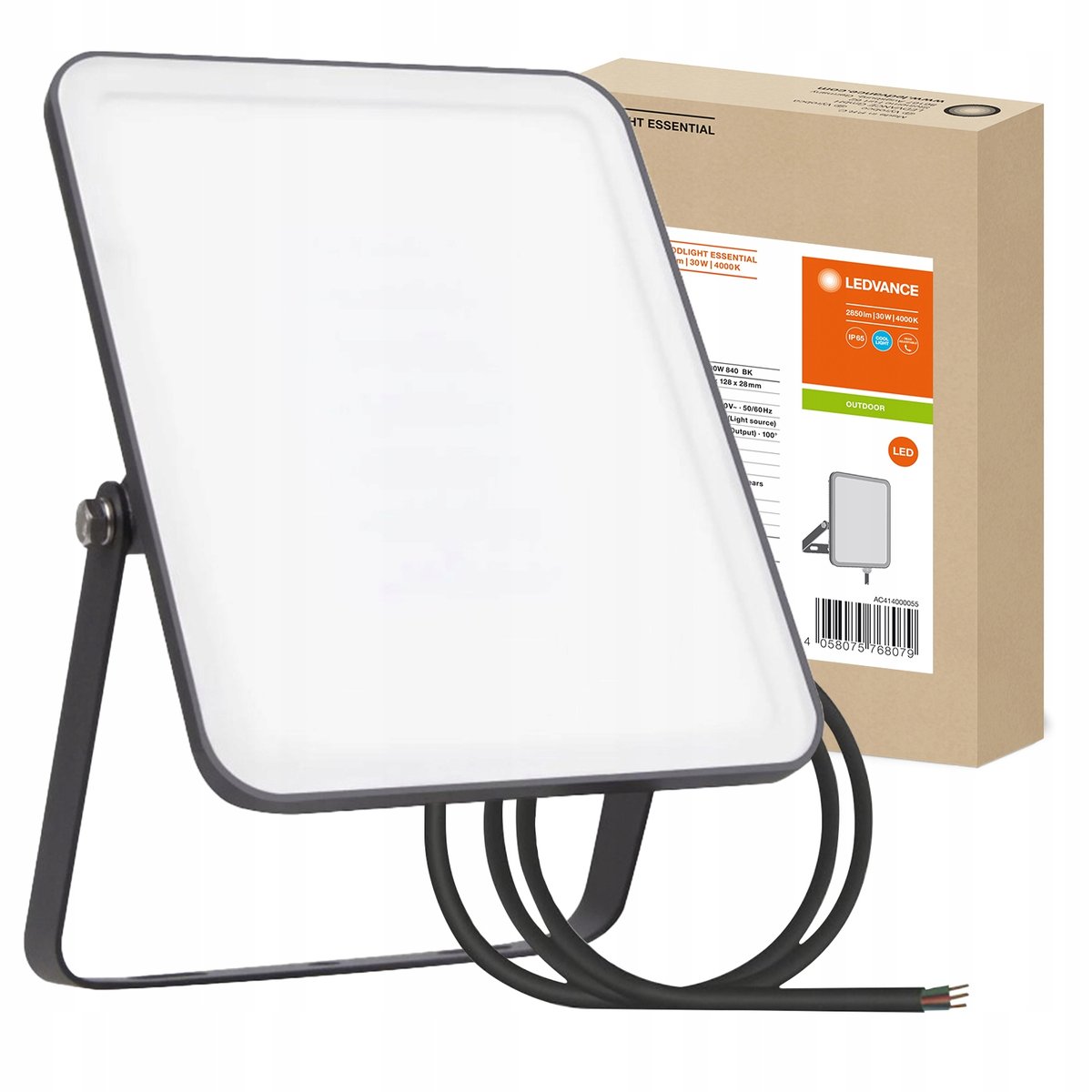 Naświetlacz LED 30W 4000K 2700lm IP65 Czarny LEDVANCE ESSENTIAL ...