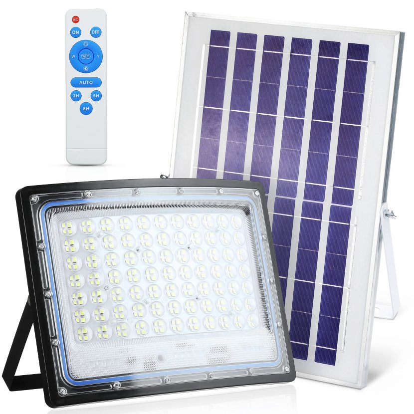 Naświetlacz LED 50W z pilotem | Naświetlacz LED 50W z panelem solarnym ...