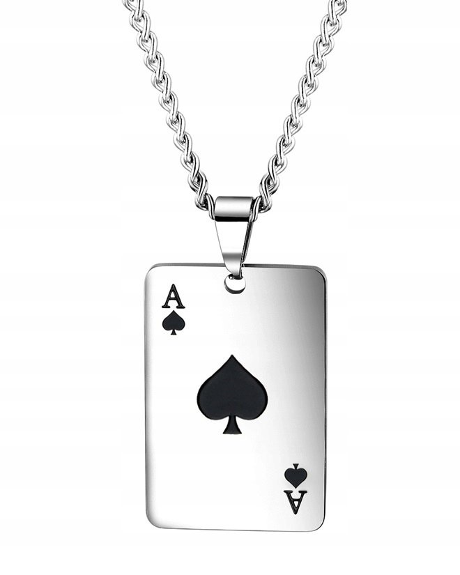 Naszyjnik karta AS pik srebrna wisiorek prezent - Inna marka | Moda ...