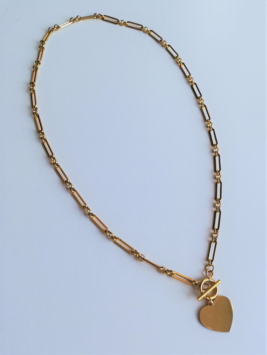 naszyjnik łańcuch 6mm DUŻE SERCE złota stal 42cm - ALEKORALE Elbląg | Moda Sklep EMPIK.COM