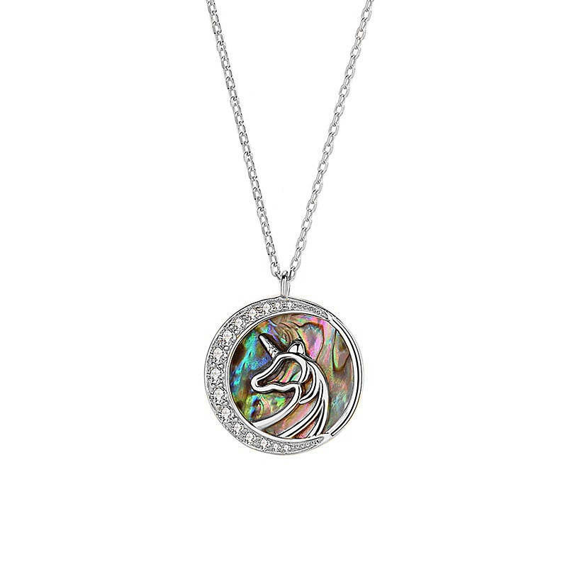 Naszyjnik Srebro 925 Jednorożec Muszla Abalone - Sfera Damska | Moda ...