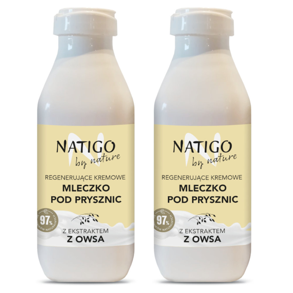 Natigo By Nature, Mleczko Regenerujące Pod prysznic, Owies 2x400ml ...