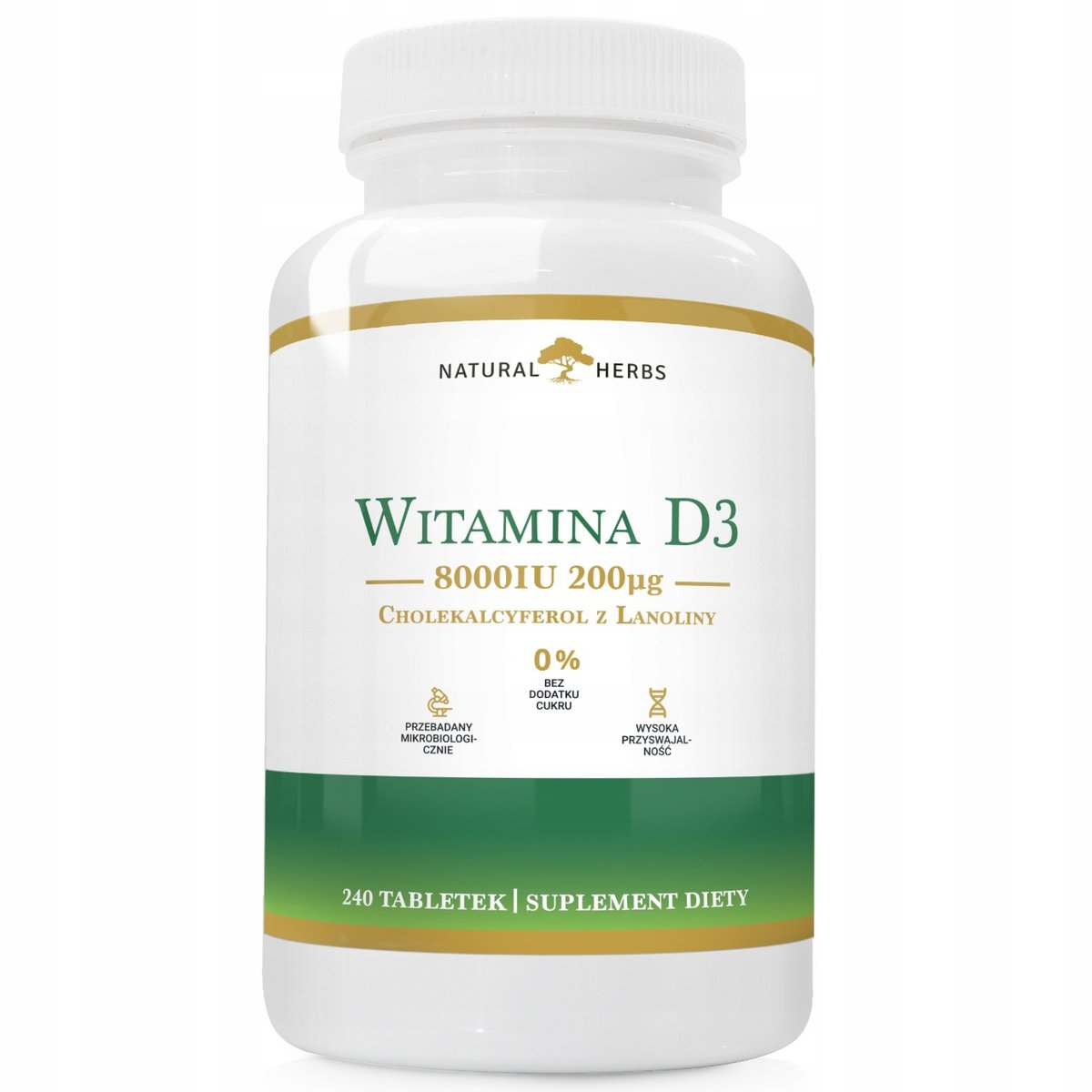 NATURAL HERBS Witamina D3 8000 IU 240tab ODPORNOŚĆ ZĘBY KOŚCI MIĘŚNIE WIT D | Sklep EMPIK.COM