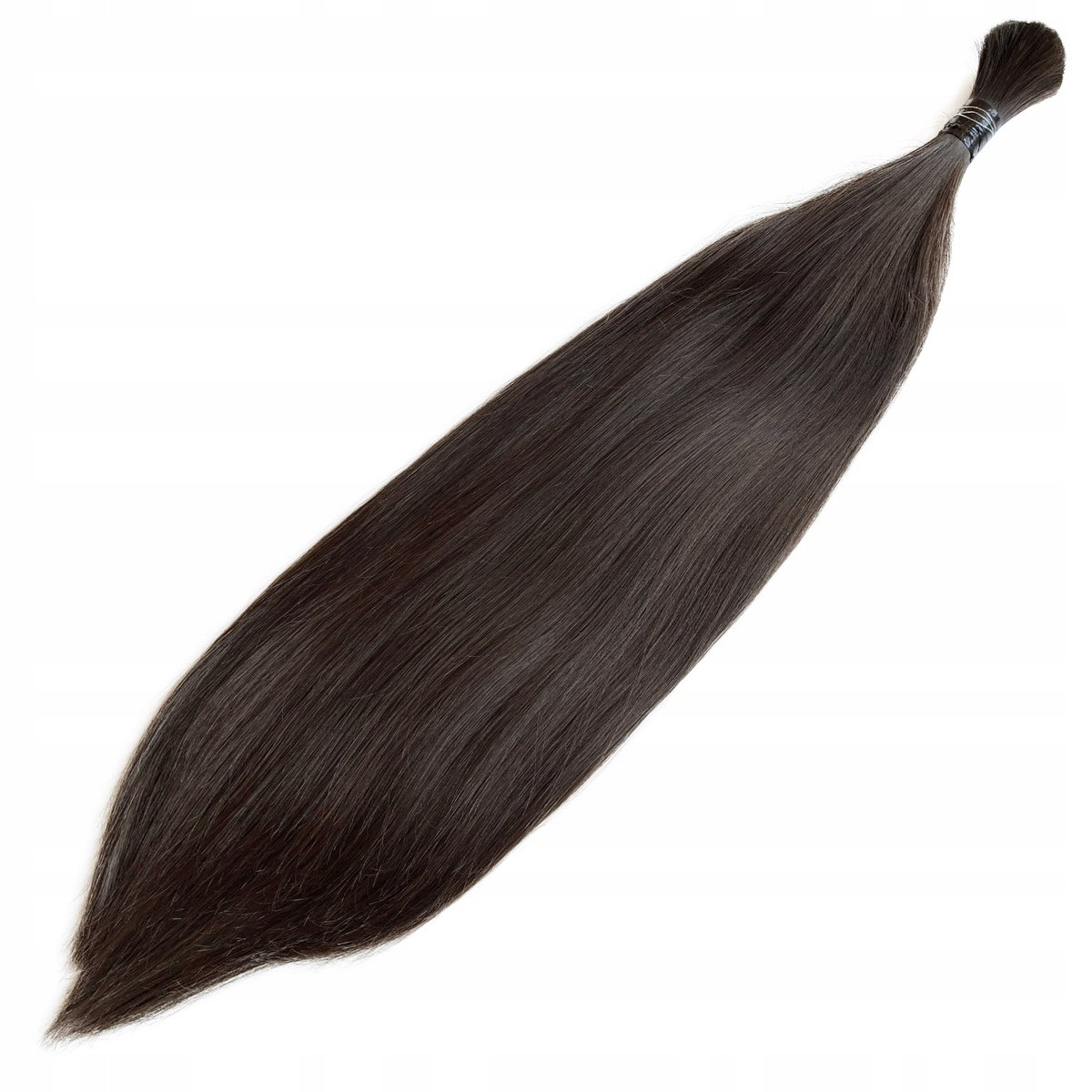 Naturalne włosy słowiańskie w puklu kitka kucyk ciemny brąz 56 cm 50 g ...