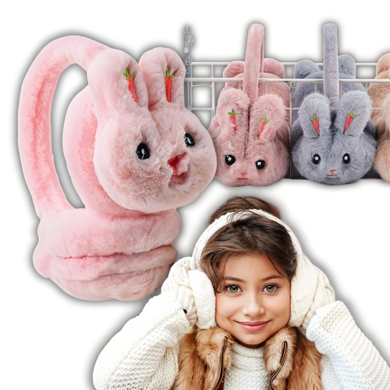 Nauszniki Zimowe Ciepłe Pluszowe Dziecięce Dla Dzieci Króliczek Jasny ...