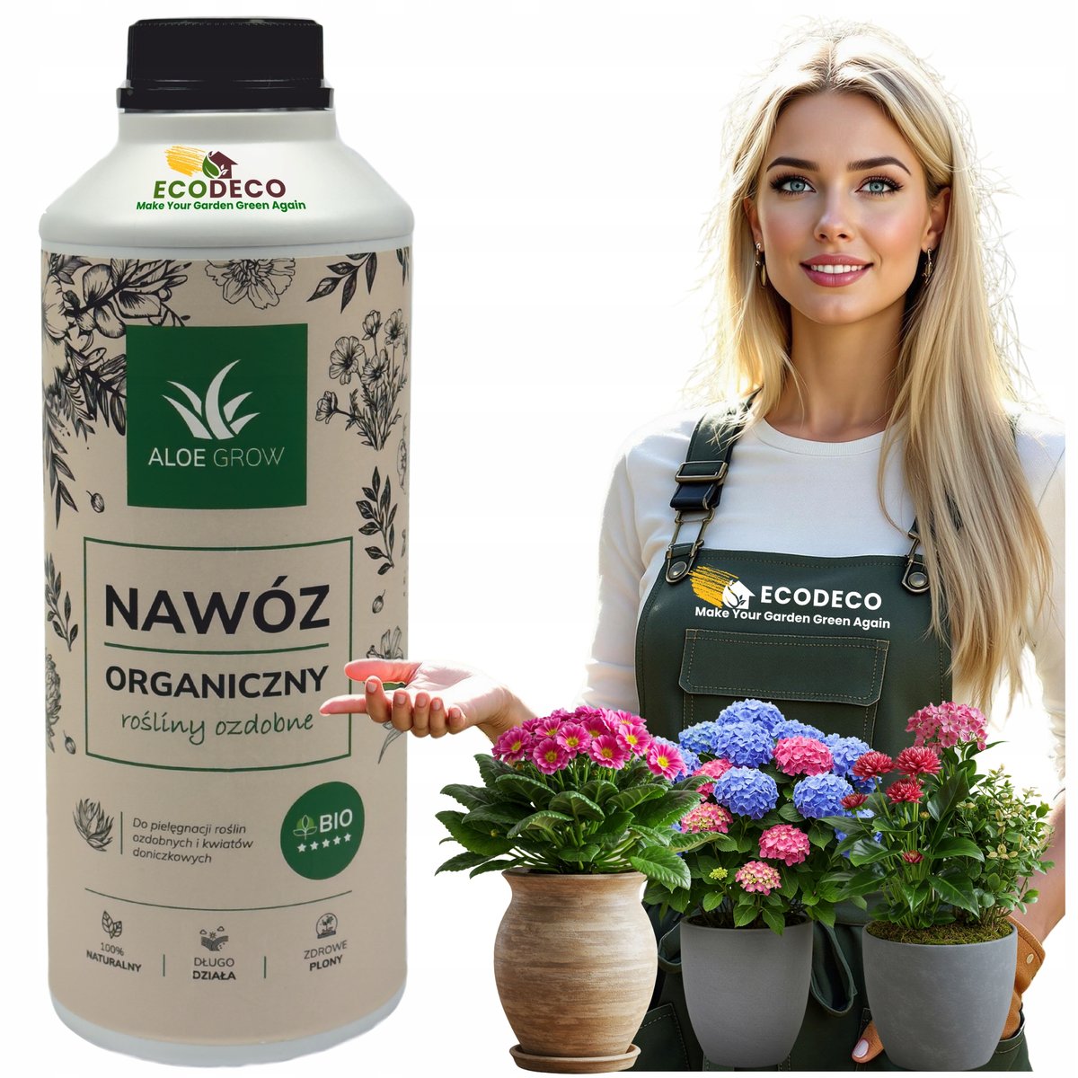 Nawóz Do Roślin Doniczkowych 1000 Ml Odżywka Moc Aloesu Naturalny Eco ...