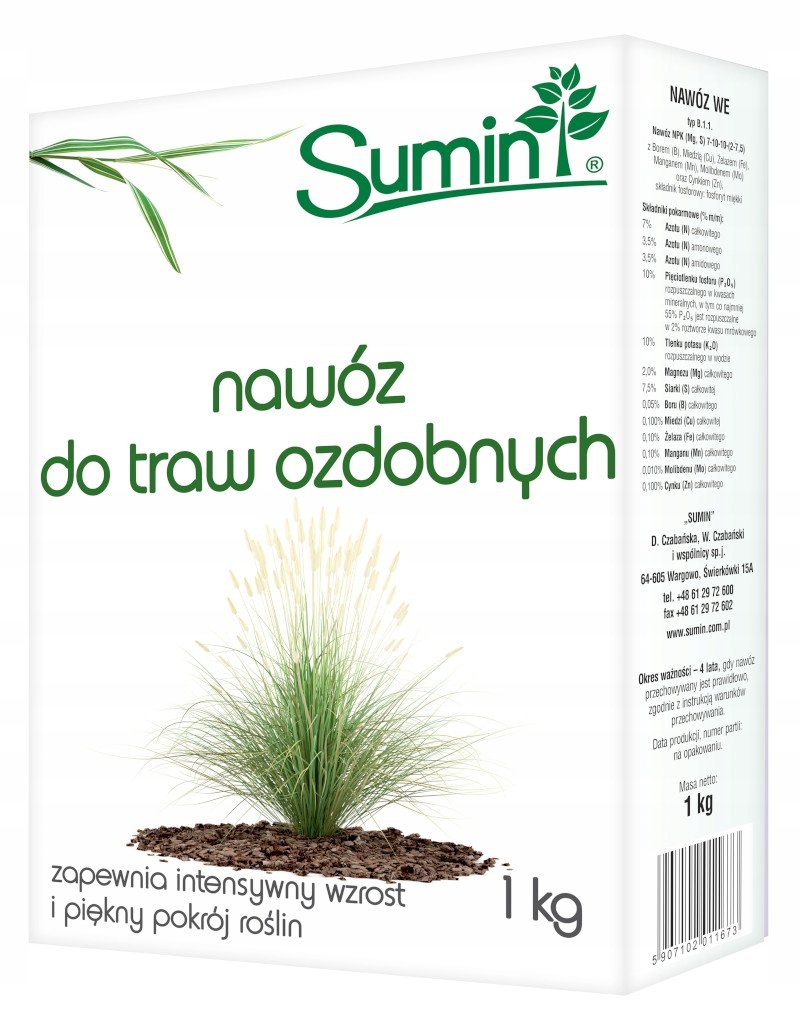 NAWÓZ DO TRAW OZDOBNYCH SUMIN 1KG GRANULKI NAWOZU WIELOSKŁADNIKOWY GRANULOW - Inna marka | Sklep ...