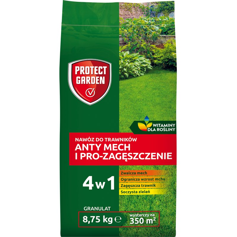 Nawóz Do Trawników 4w1 – ANTY MECH + PRO-ZAGĘSZCZENIE – 8,75 kg Protect Garden - PROTECT GARDEN ...