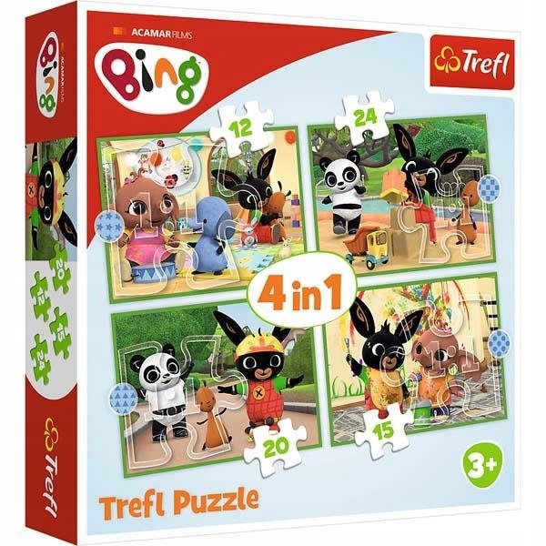 ND17_PU-9332 Puzzle 4w1 Wesoly dzien Binga 34357 - Trefl | Sklep EMPIK.COM