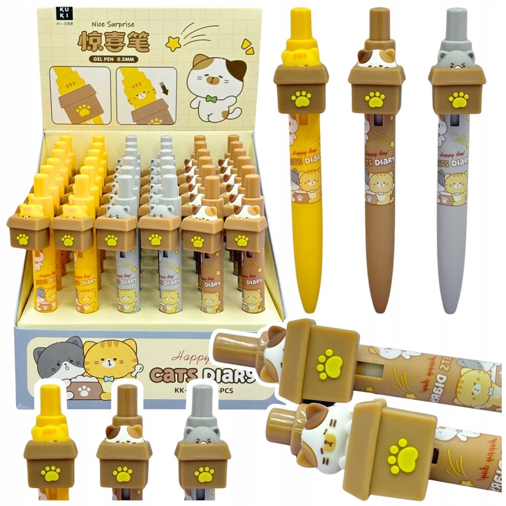 ND24_21550 Dlugopis Zelowy Z Kotem W Pudelku Nieb - lean | Sklep EMPIK.COM