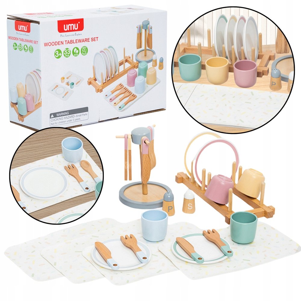 ND24_22036 Drewniany Zestaw Naczyn Dla Dzieci Zas - Lean Toys | Sklep EMPIK.COM