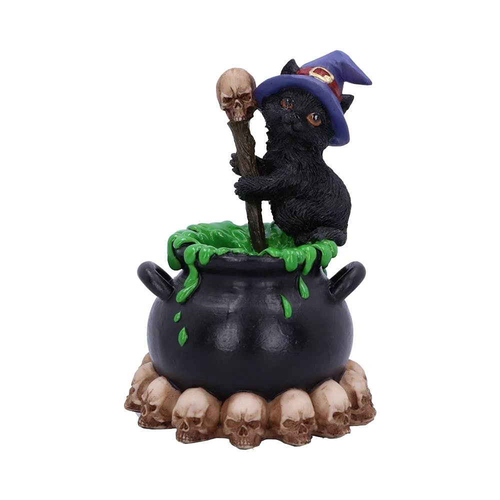 Nemesis Now Spook Witches Familiar Black Cat i bąbelkowy kociołek ...